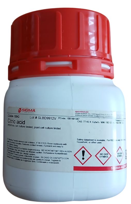 Citric acid anhydrous cell culture tested plant cell culture tested ...