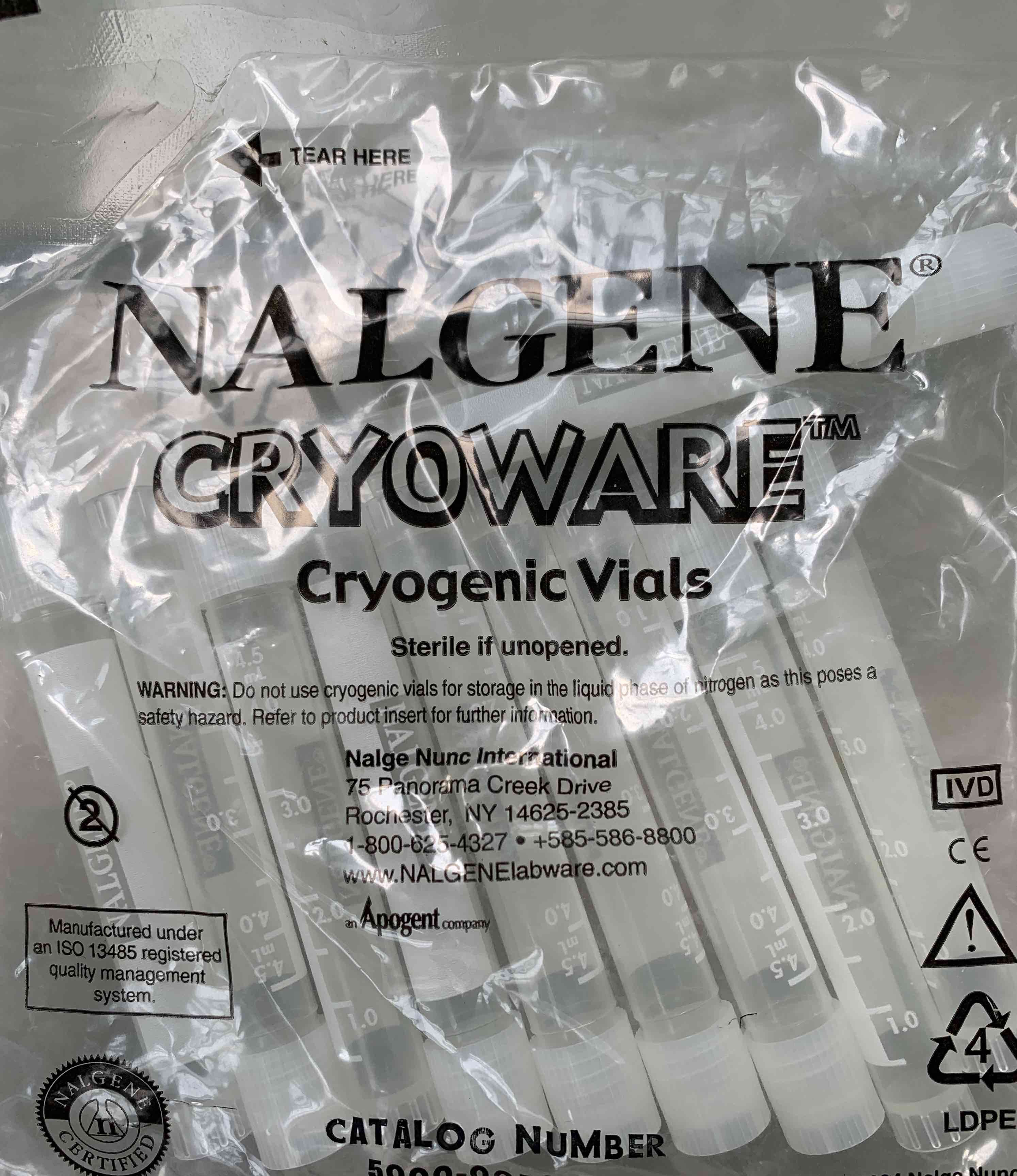 Cryovial 5 ml, Steril, Free-Standing, Steril - labmarket.com.tr