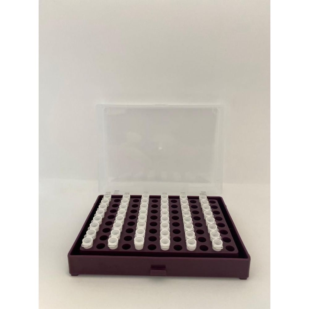 PCR TUBE RACK 96 WELL(12x8) 01/02 ml TRANSPARENT COVER - labmarket.com.tr